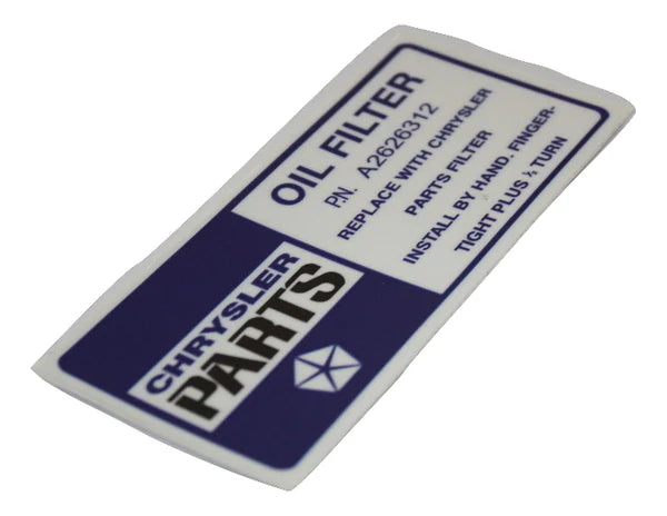 Z96 Oil Filter Decal (Late VH-CM) – Southern Classic Spares Ltd