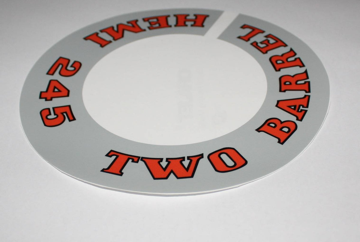 "Hemi 245 2BBL" Air Cleaner Decal (VG) – Southern Classic Spares Ltd