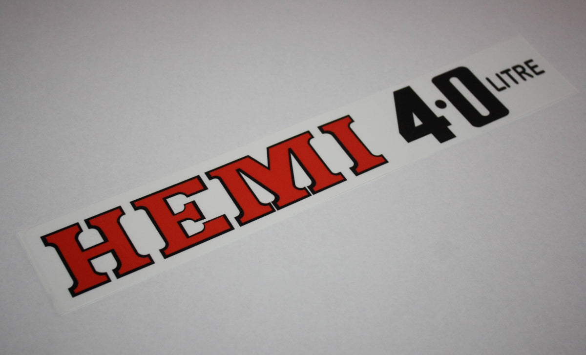 "Hemi 4.0L" Air Cleaner Decal (VJ/VK) – Southern Classic Spares Ltd