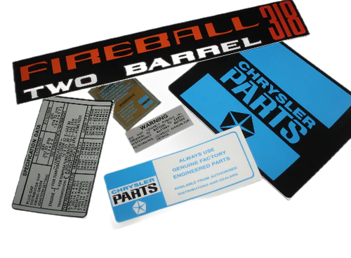 Engine Bay Decal Set, Small Block 318 (VH) – Southern Classic Spares Ltd